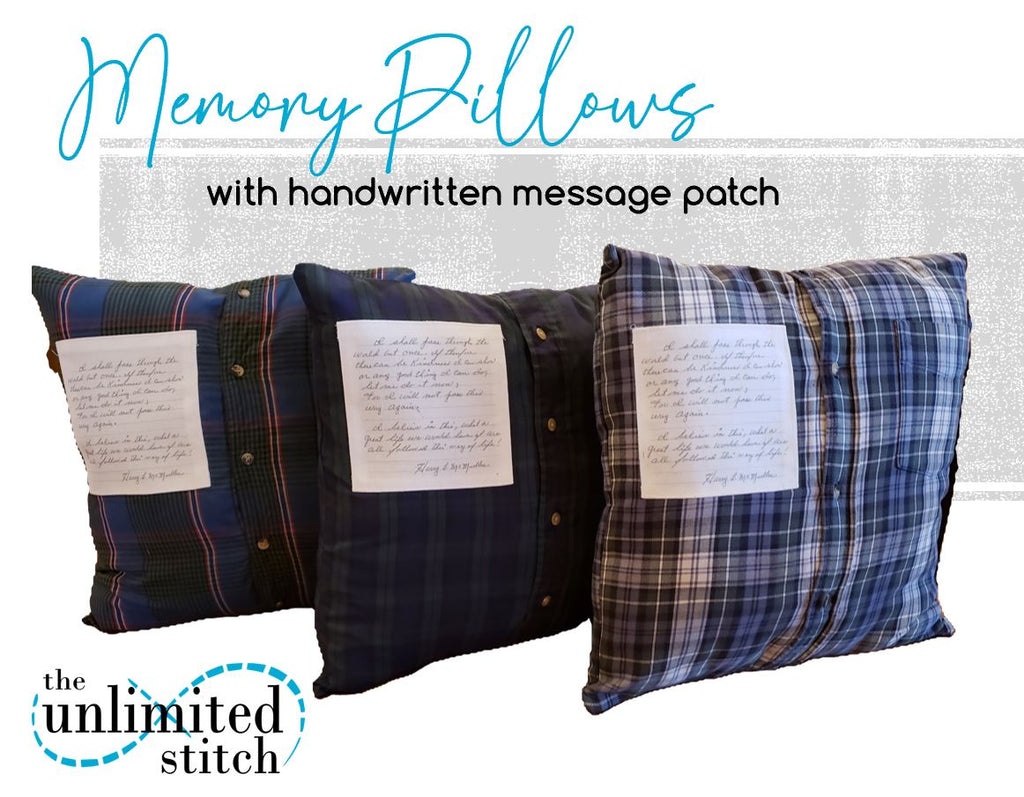 Keepsake Memory Pillow Made from Loved Ones Clothes – The Unlimited Stitch
