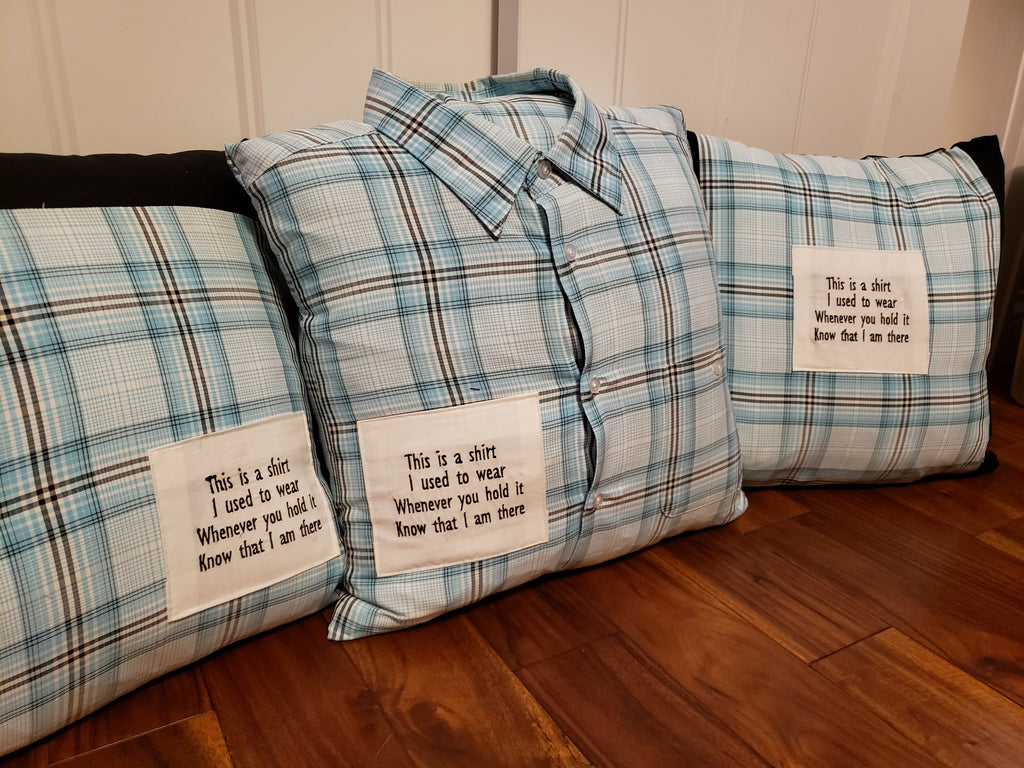 Keepsake Memory Pillow Made from Loved Ones Clothes – The Unlimited Stitch